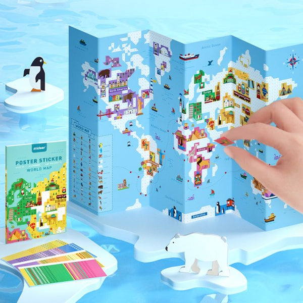 Stickers de mapa mundial - Corazón de Papel