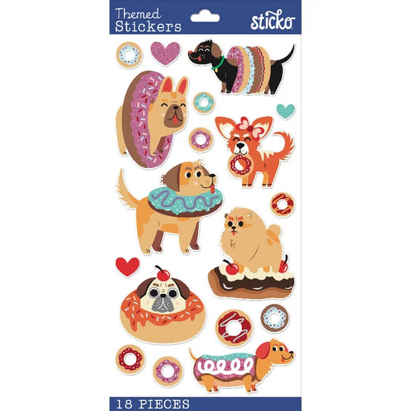 Sticko Stickers- Perros y donas - Corazón de Papel